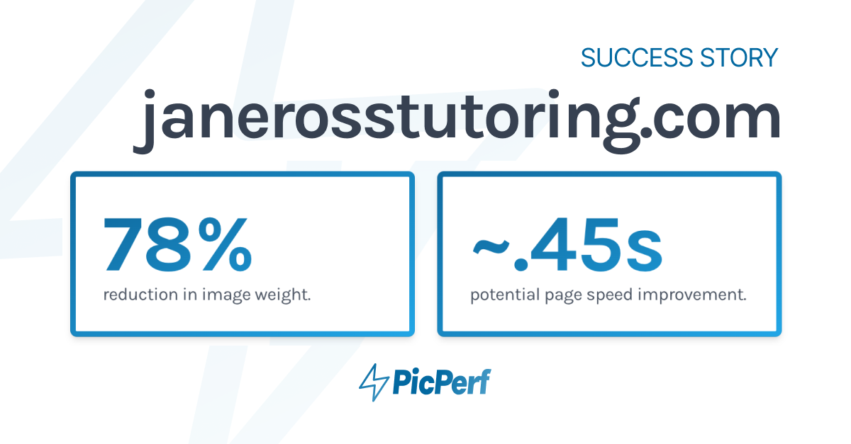 PicPerf's Impact on Jane Ross Tutoring's Website | Alex MacArthur